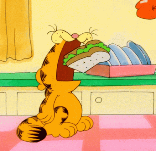 Garfield Eating Food GIF | GIFDB.com