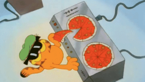 Garfield Eating Pizza GIF | GIFDB.com