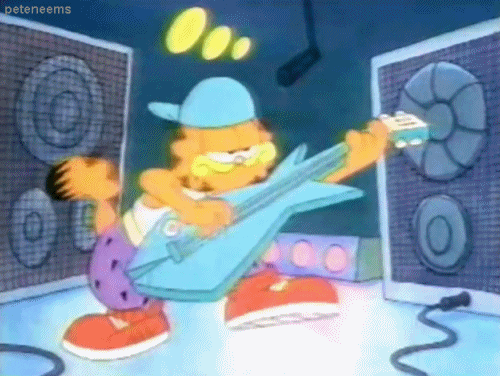 Garfield Playing Guitar GIF | GIFDB.com
