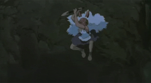 Ghibli Princess Attack Scene GIF | GIFDB.com
