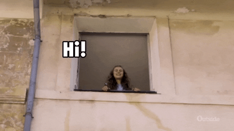 Girl Looking Out The Window Smile And Wave GIF | GIFDB.com