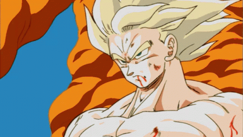 Goku Super Saiyan Stare GIF | GIFDB.com