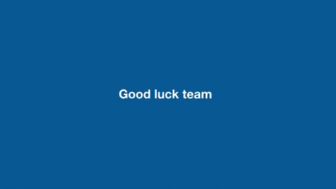 Good Luck Team Minimalist Text GIF | GIFDB.com