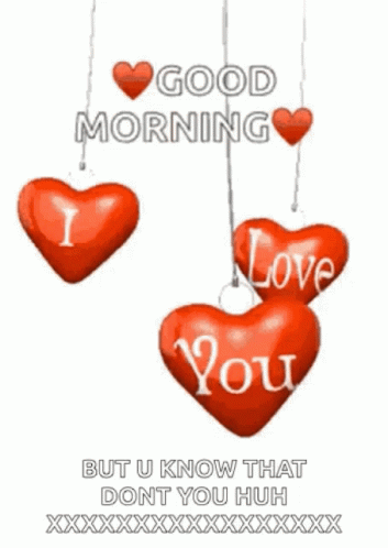 Good Morning Baby Hanging Hearts Design GIF | GIFDB.com