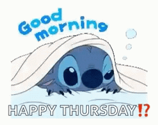 Good Morning Happy Thursday Sleepy Stitch Cartoon GIF | GIFDB.com