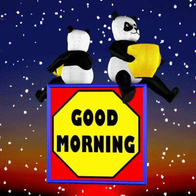 Good Morning Snow Panda Coffee GIF | GIFDB.com
