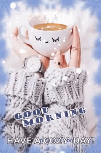 Good Morning Winter Blizzard On Coffee Mug GIF | GIFDB.com