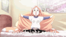 Good Night Cute Anime Girl Bed Screaming Meme GIF | GIFDB.com