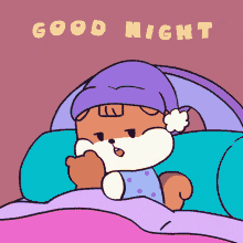 Good Night Cute Bear Sleepwear Bed GIF | GIFDB.com