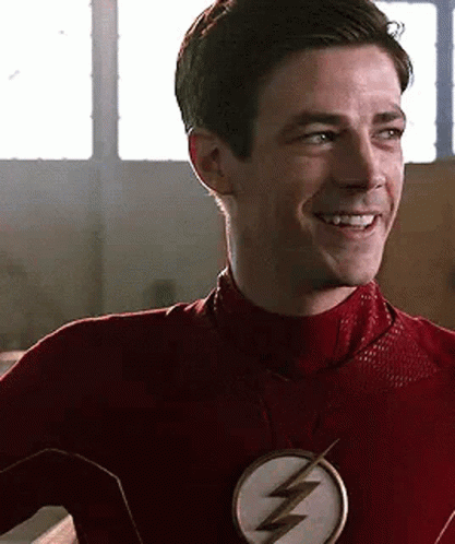 Grant Gustin Flash Smile Look Down GIF | GIFDB.com