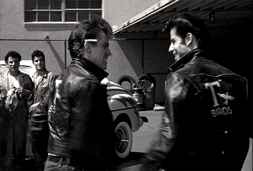 Grease Danny And Kenickie Hug GIF | GIFDB.com