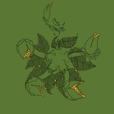 Green Aesthetic Alien Flowers Art GIF | GIFDB.com