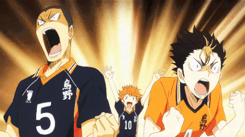 Haikyuu Tanaka Nishinoya Shout GIF | GIFDB.com