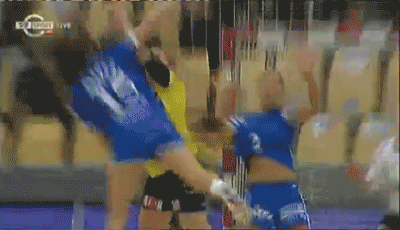 Handball Female Athlete Falling GIF | GIFDB.com