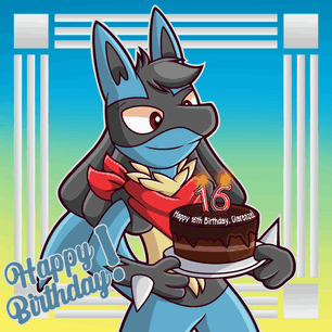 Happy 16th Birthday Lucario Pokemon Cake GIF | GIFDB.com