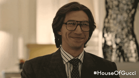 Happy Adam Driver In House Of Gucci GIF | GIFDB.com
