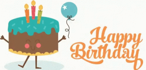 Happy Birthday Animated Dancing Cake Balloon GIF | GIFDB.com