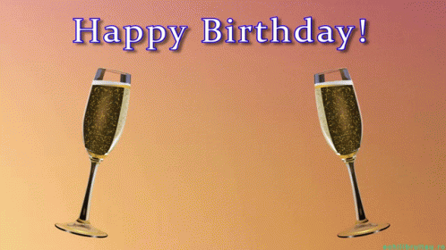 Happy Birthday Champagne Glass Toast GIF | GIFDB.com