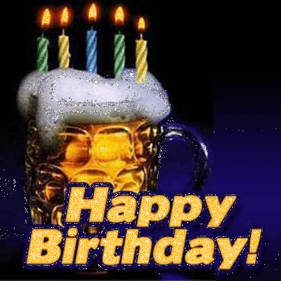 Happy Birthday Cheers Beer Cake Glitters GIF | GIFDB.com