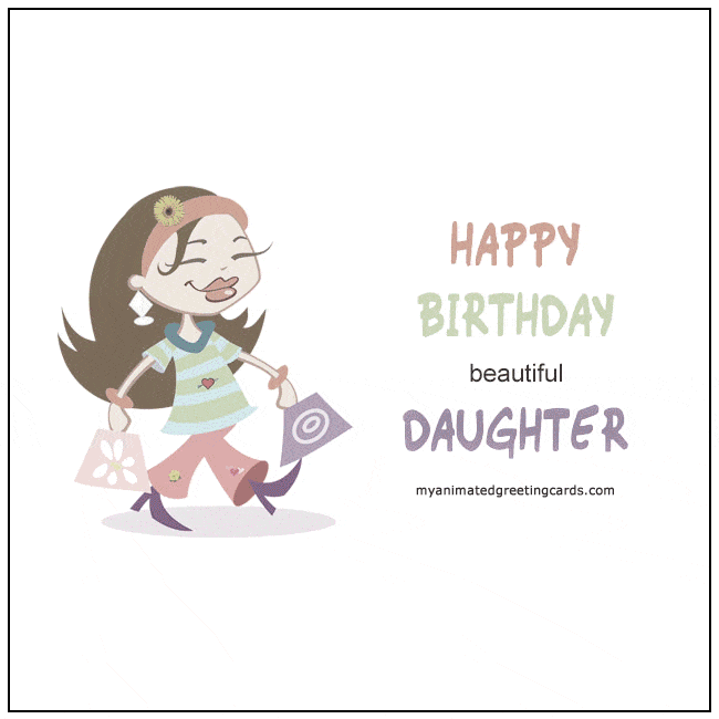 Happy Birthday Daughter Office Girl Animation GIF | GIFDB.com