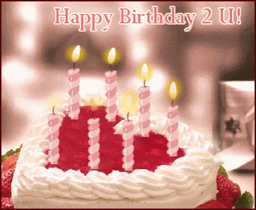 Happy Birthday Princess Heart Cake Candles GIF | GIFDB.com