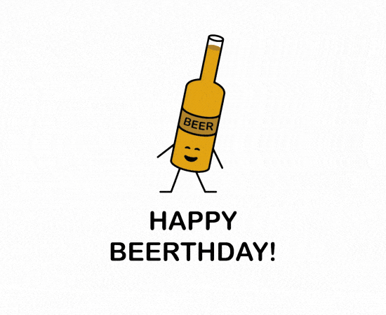 Happy Birthday Wishes Smiling Beer GIF | GIFDB.com