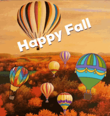 Happy Fall With Floating Parachutes GIF | GIFDB.com