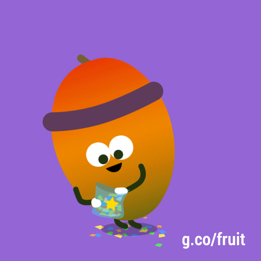 Happy Mango Fruit Celebration Colorful Party Confetti GIF | GIFDB.com
