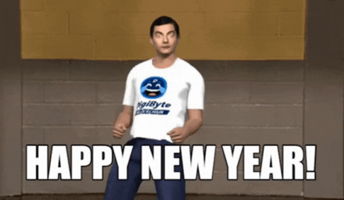 Happy New Year Funny Mr. Bean Dancing Animation GIF | GIFDB.com