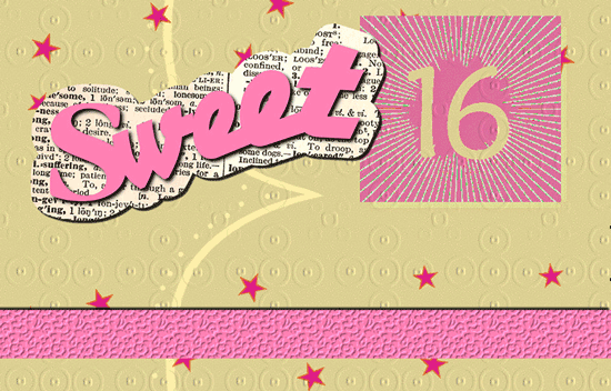 Happy Sweet 16th Birthday Magazine Cut-out Art GIF | GIFDB.com