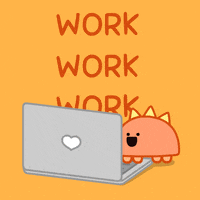 Hard Work Cute Dino Typing GIF | GIFDB.com