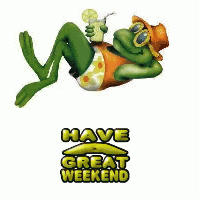 Have A Nice Great Weekend Relaxing Frog Animation GIF | GIFDB.com
