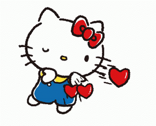 Hello Kitty Blowing Heart Kisses GIF | GIFDB.com