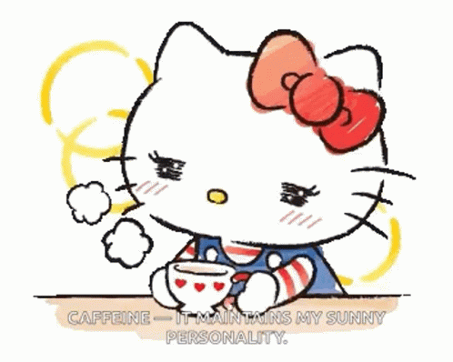 Hello Kitty Drinking Caffeine GIF | GIFDB.com