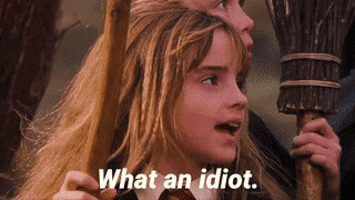 Hermione Granger Harry Potter What An Idiot GIF | GIFDB.com