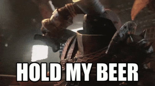 Hold My Beer Computer Generated Warrior GIF | GIFDB.com
