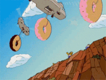 Homer Simpson Clones Fall Giant Donuts GIF | GIFDB.com