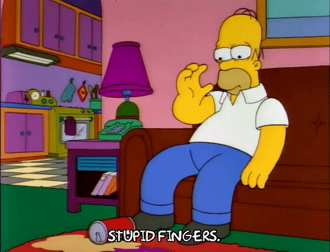 Homer Simpson Cursing His Stupid Fingers GIF | GIFDB.com