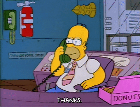 Homer Simpson Donut Telephone Call Thanks GIF | GIFDB.com