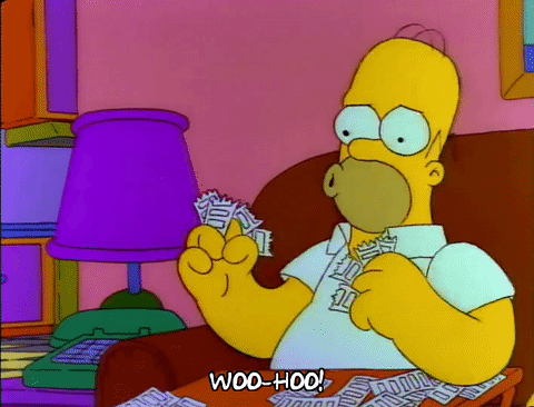 Homer Woohoo Counting His Tickets GIF | GIFDB.com