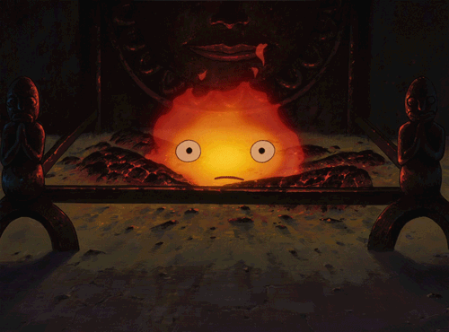 Howl's Moving Castle Flaming Calcifer GIF | GIFDB.com