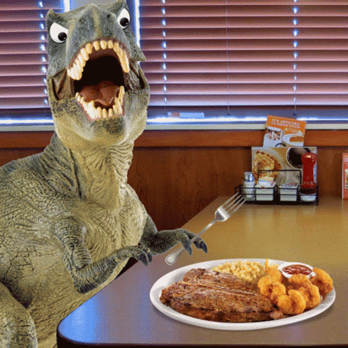 Hungry Dinosaur Dining GIF | GIFDB.com