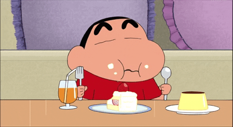 Hunrgy Crayon Shin Chan Eating Dessert GIF | GIFDB.com