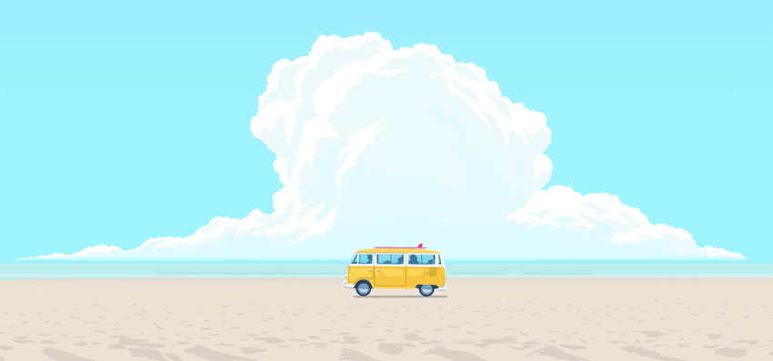 Illustration Summer Beach Van GIF | GIFDB.com