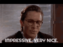Impressive Very Nice Patrick Bateman GIF | GIFDB.com