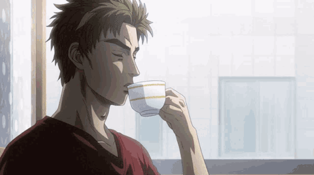 Initial D Keisuke Takahashi Drinking Coffee GIF | GIFDB.com
