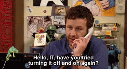 It Crowd Roy Doing His Job GIF | GIFDB.com