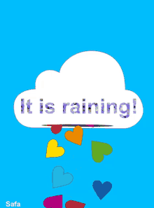 It's Raining Cute Colorful Cloud Hearts GIF | GIFDB.com