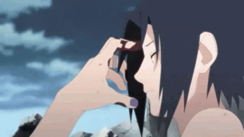 Itachi And Sasuke Head Poke Fade To Black GIF | GIFDB.com