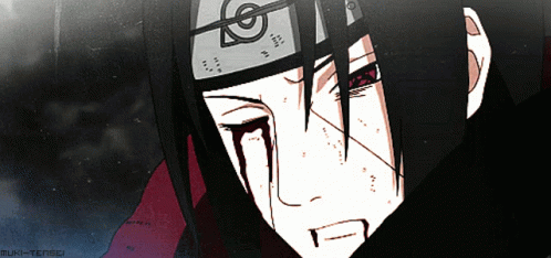 Itachi Sharingan Mangekyo Bleeding Tired GIF | GIFDB.com